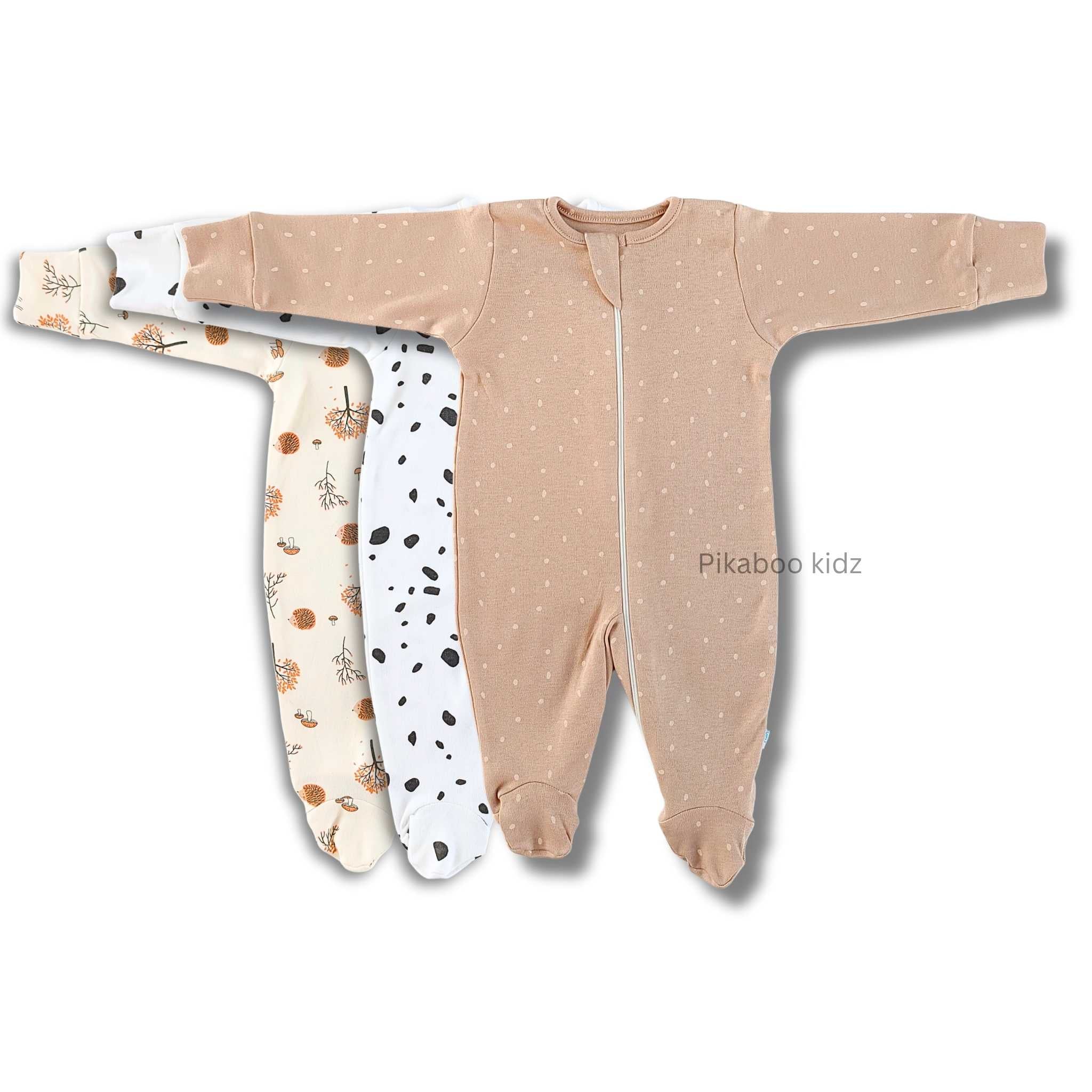 Full Footed Zipper Rompers 0-3M - 3 Combo (4) – Pikaboo Kidz