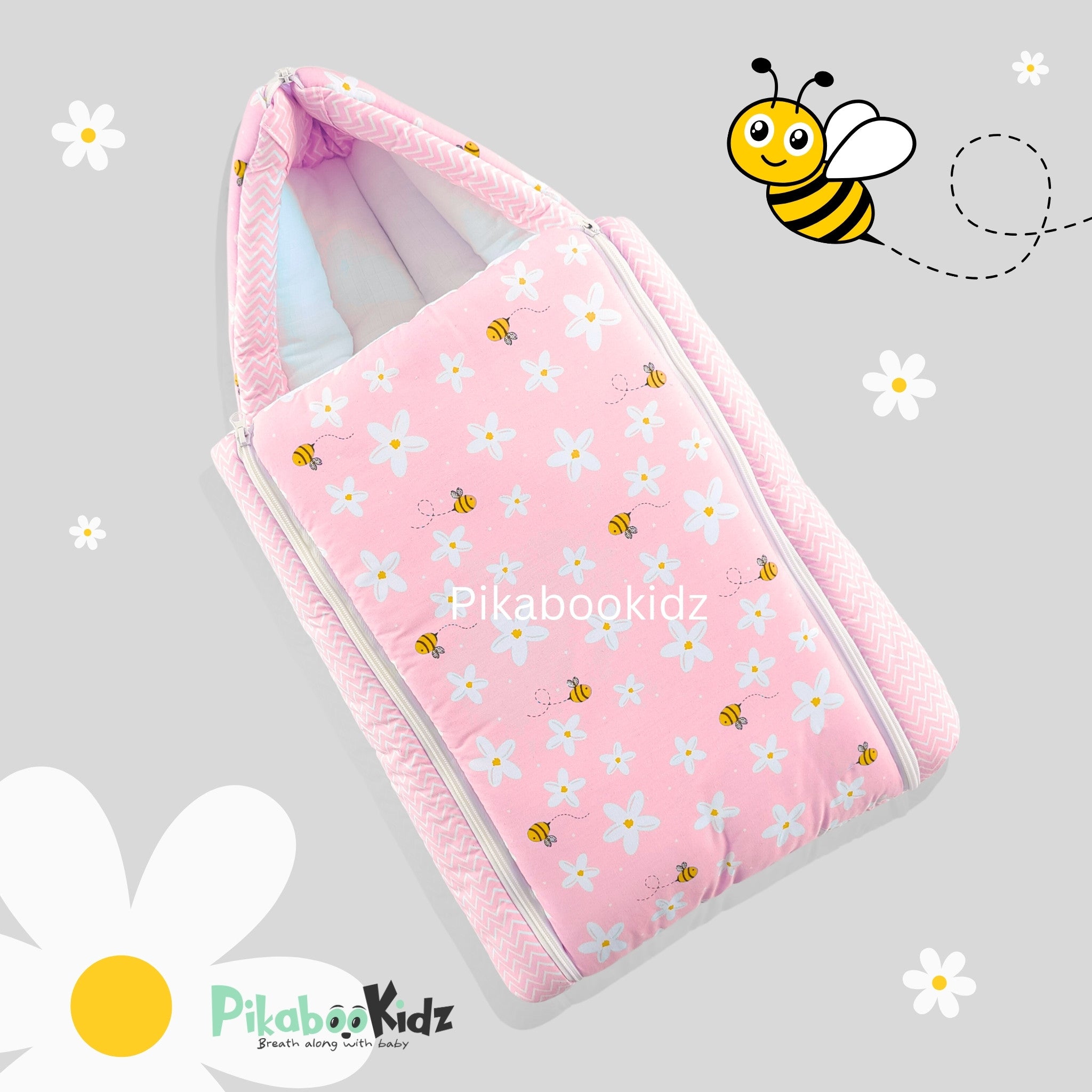 Muslin Carry Nest – Pink – Pikaboo Kidz